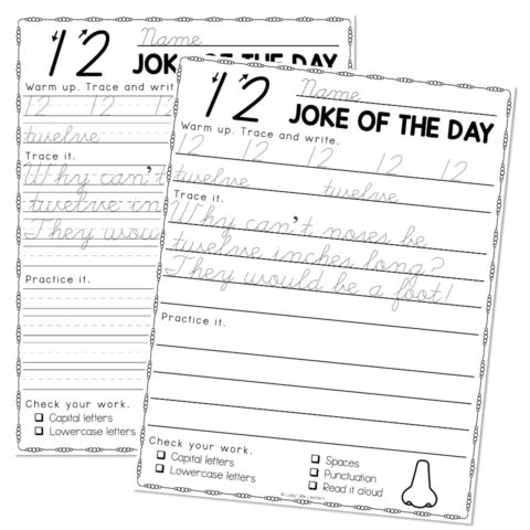 Jokes Cursive Handwriting Practice - 12 - Lucky Little Learners