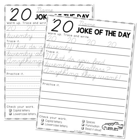 Jokes Cursive Handwriting Practice - 20 - Lucky Little Learners