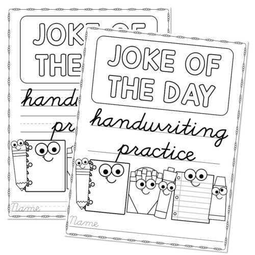 Jokes Cursive Handwriting Practice - Cover - Lucky Little Learners