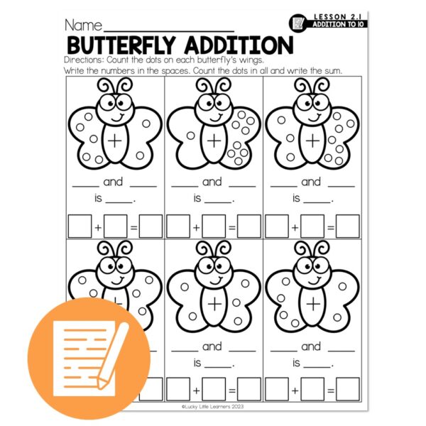 Lucky to Learn Math - 1st Grade - Lesson 2.1 - Addition to 10 ...