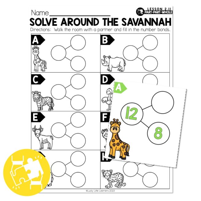 Lucky to Learn Math - 1st Grade - Lesson 2.11 - Part Part Whole ...