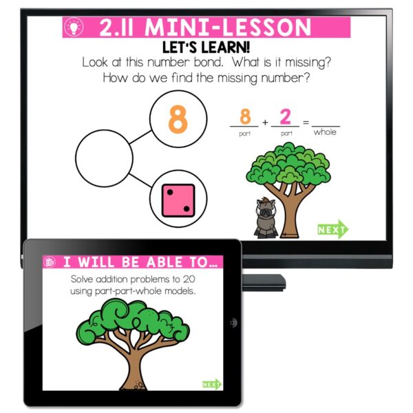 Lucky to Learn Math - 1st Grade - Lesson 2.11 - Part Part Whole ...