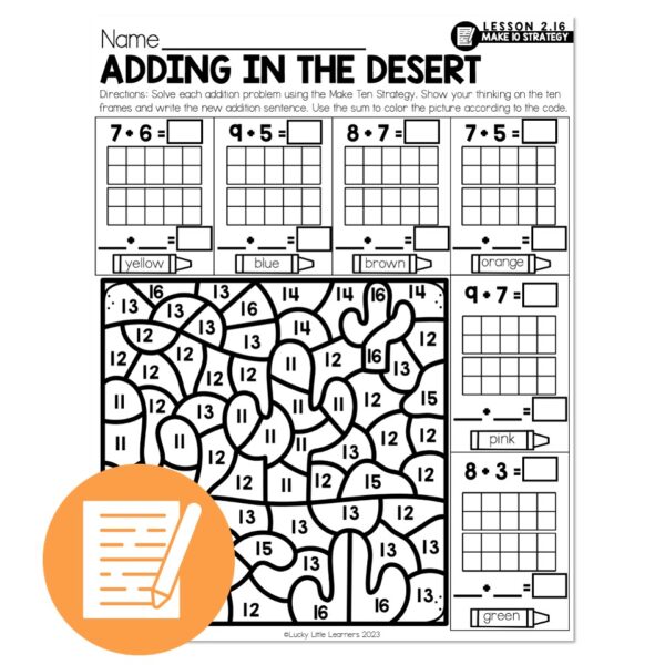 Lucky to Learn Math - 1st Grade - Lesson 2.16 - Make Ten Strategy ...