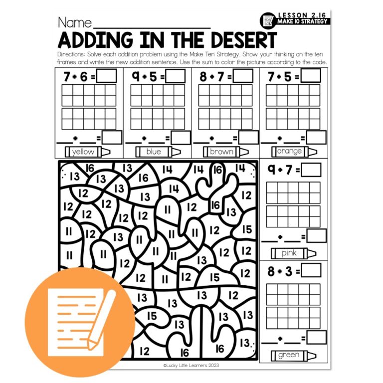 Lucky to Learn Math - 1st Grade - Lesson 2.16 - Make Ten Strategy ...