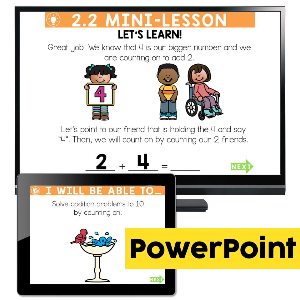 Lucky to Learn Math - 1st Grade - Lesson 2.2 - Count on to 10 ...