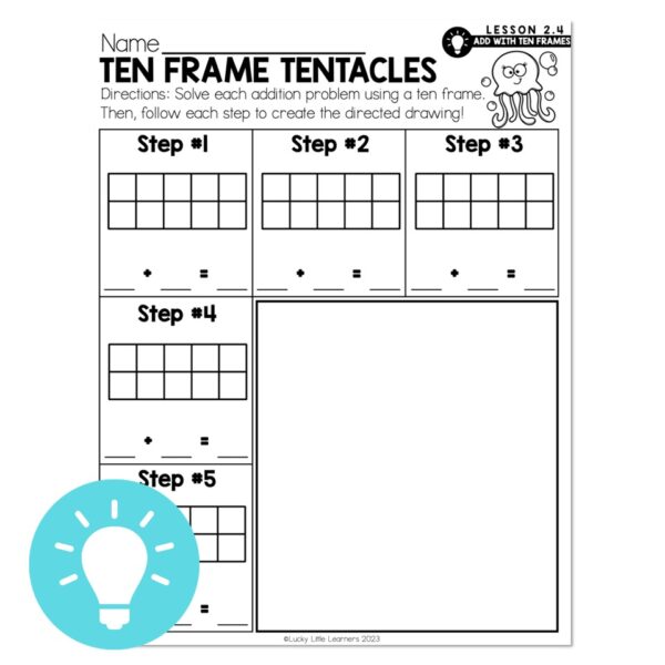 Lucky to Learn Math - 1st Grade - Lesson 2.4 - Add with Ten Frames to ...