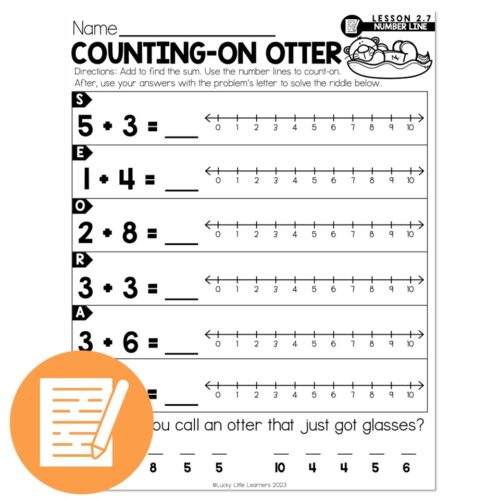 Lucky to Learn Math - 1st Grade - Lesson 2.7 - Number Line ...