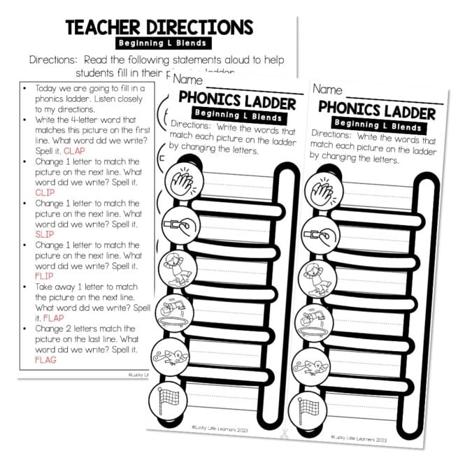 Lucky to Learn Phonics - Beginning L Blends - Phonics Ladder Level 1 ...