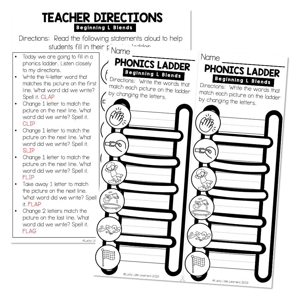 Lucky to Learn Phonics - Beginning L Blends - Phonics Ladder Level 1 ...
