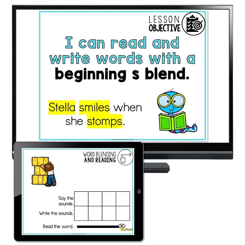 Lucky to Learn Phonics - Beginning S Blends - Teaching Slides Level 2 ...