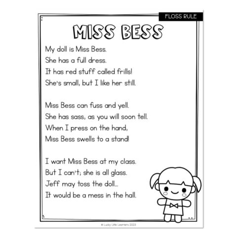 Lucky to Learn Phonics - Ending Double Consonants Floss - Phonics Poem ...