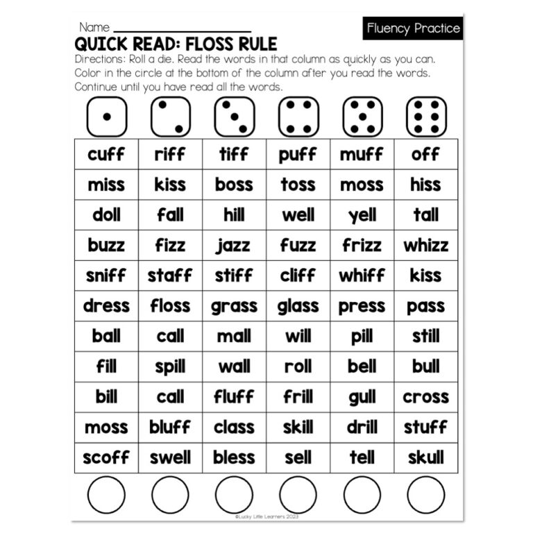 Lucky to Learn Phonics - Ending Double Consonants Floss - Quick Read ...