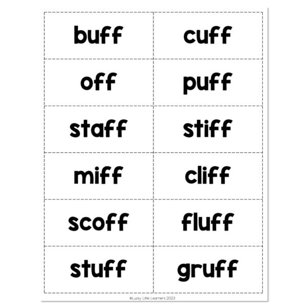 Lucky to Learn Phonics - Ending Double Consonants Floss - Word Cards ...