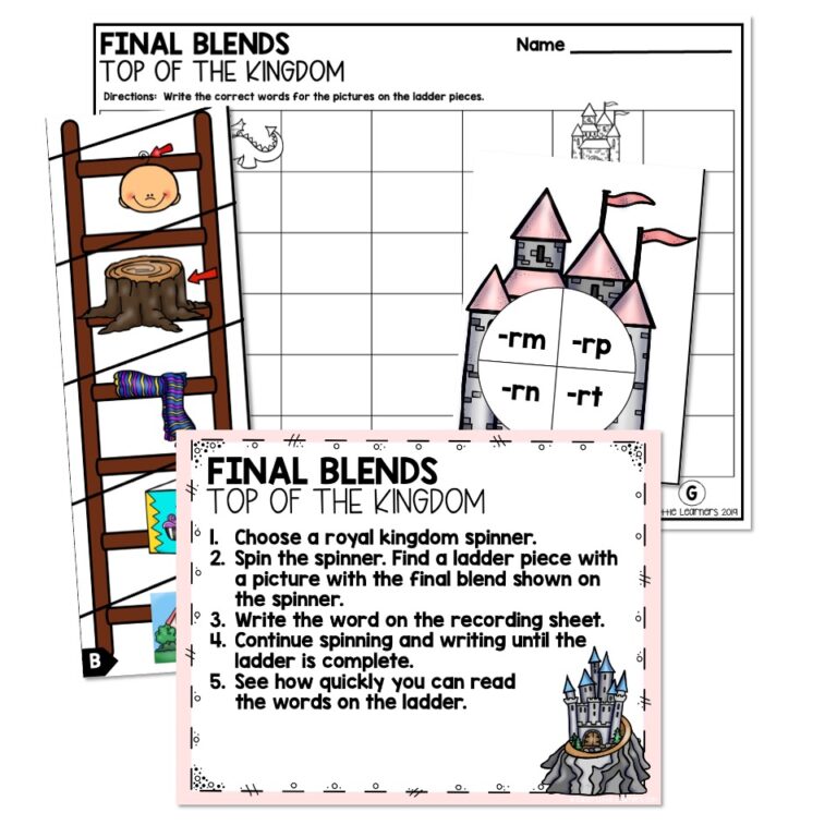 Lucky to Learn Phonics - Final Blends - 1st Grade Phonics Center - Top ...