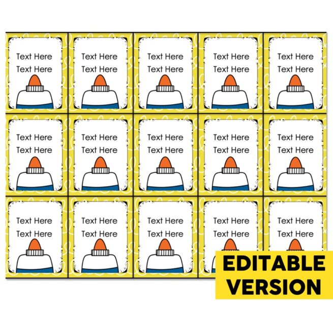 Editable - Brag Tags - School Images - Glue Bottle - Lucky Little Learners