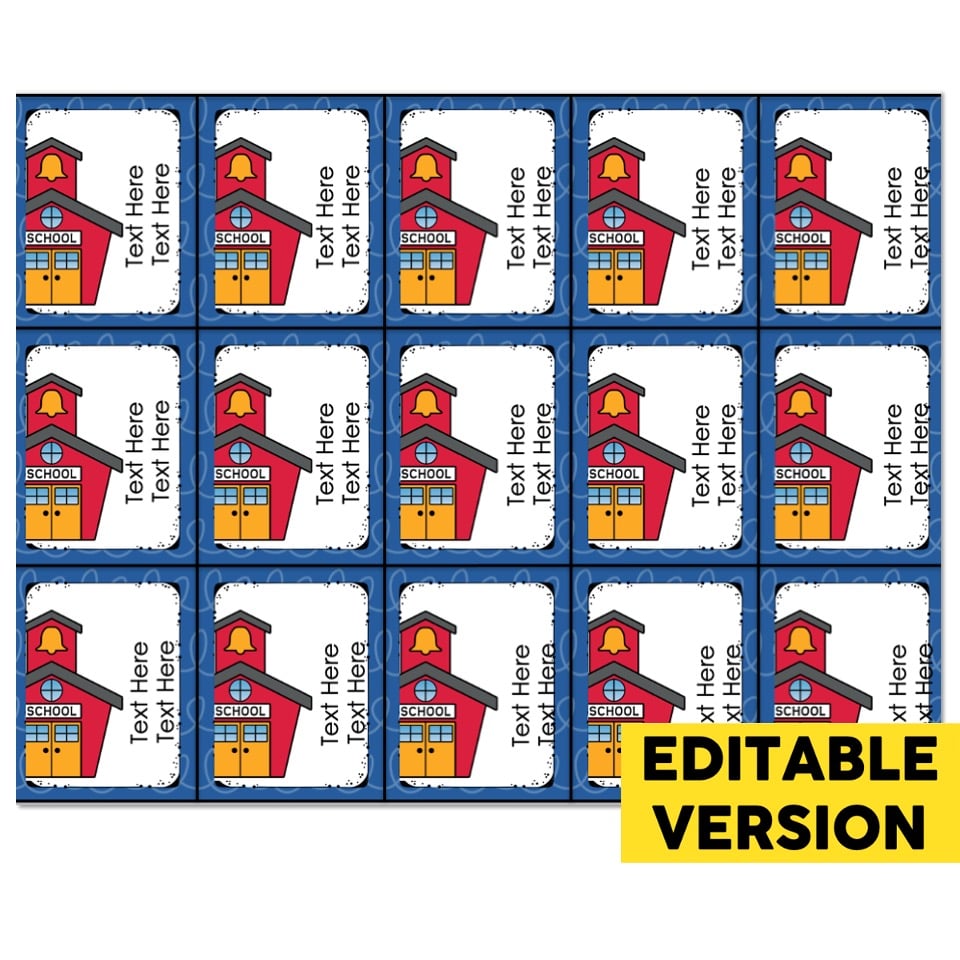 Editable - Brag Tags - School Images - School House - Lucky Little Learners