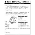 Fall Festival - Halloween Party - Parent Note - Snacks - Lucky Little ...