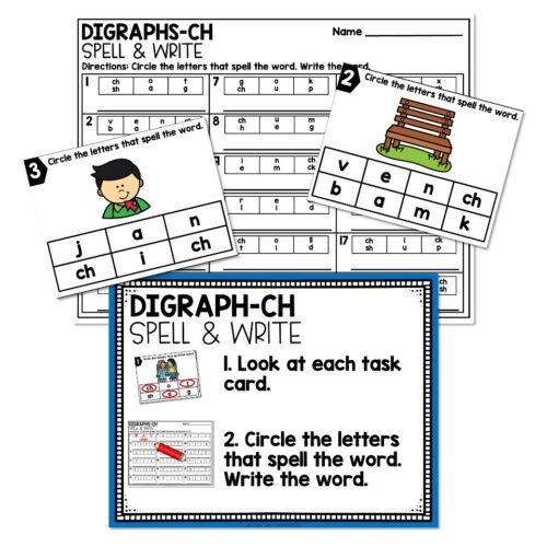 Lucky to Learn Phonics - Digraphs CH - 1st Grade Phonics Center - Spell ...
