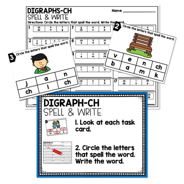 Lucky to Learn Phonics - Digraphs CH - 1st Grade Phonics Center - Spell ...