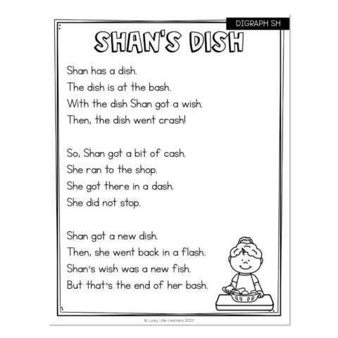 Lucky to Learn Phonics - Digraphs SH - 1st Grade Phonics Poem - Shan's ...