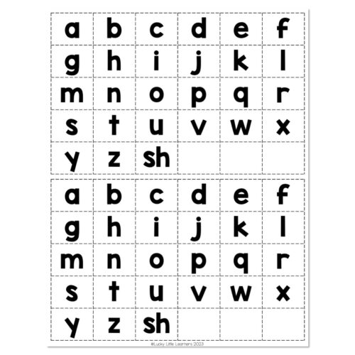 Lucky to Learn Phonics - Digraphs SH - Letter Tiles - Lucky Little Learners