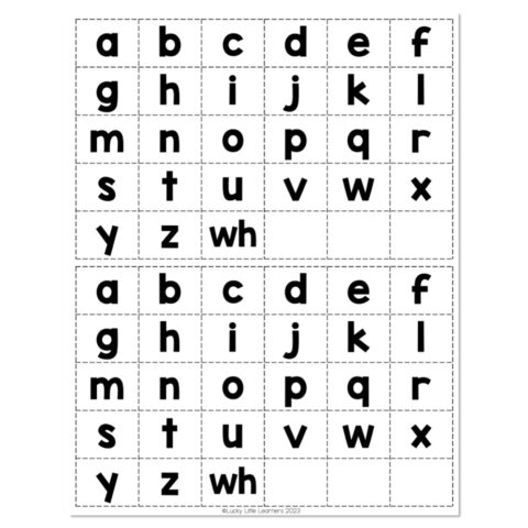 Lucky to Learn Phonics - Digraphs WH - Letter Tiles - Lucky Little Learners