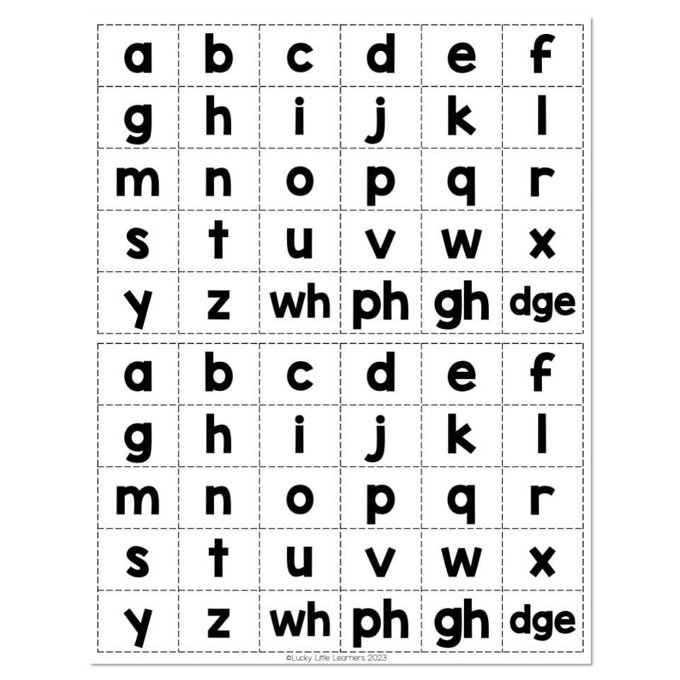 Lucky to Learn Phonics - Digraphs WH PH GH DGE - Letter Tiles - Lucky ...