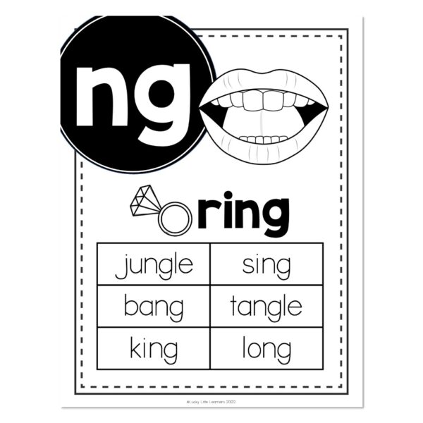 Lucky to Learn Phonics - Nasals - NG - Phoneme Poster - Lucky Little ...