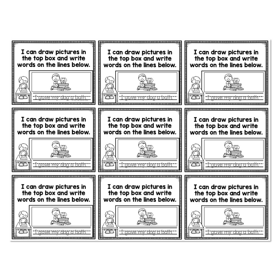 Writing Bulletin Board - Writing Goal Cards - Pictures and Words ...