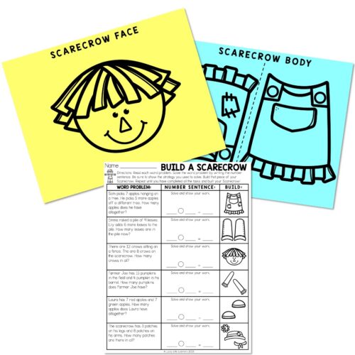 Addition Word Problems - Build A Scarecrow Craft - Lucky Little Learners