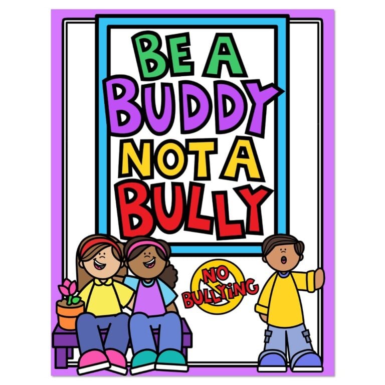 Anti-Bullying - Be a Buddy Not a Bully Poster - Lucky Little Learners