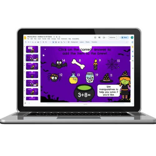 Digital Halloween Addition to 20 Witches Brew Math Game - Lucky Little ...