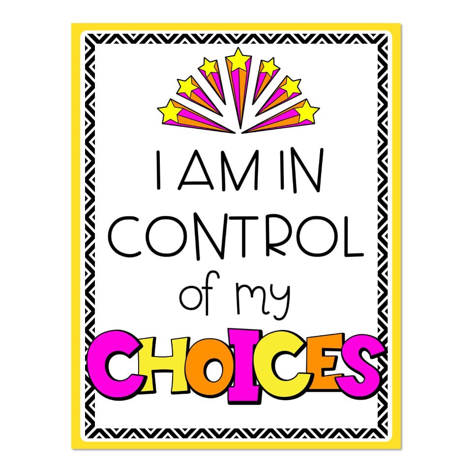 Growth Mindset Posters - I Am In Control of My Choices - Lucky Little ...