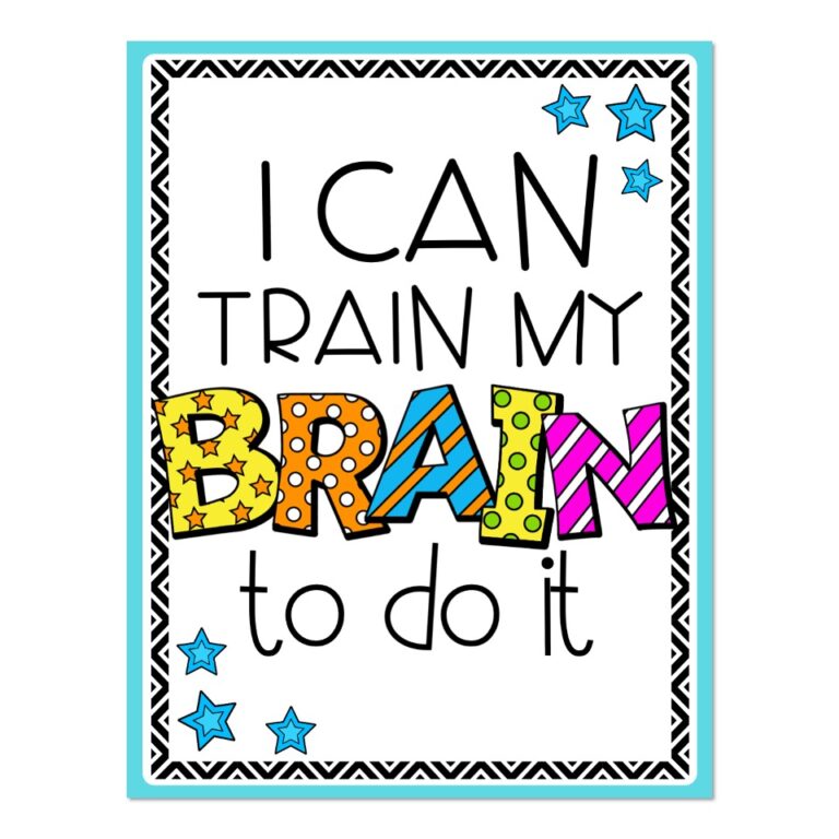 Growth Mindset Posters - I Can Train My Brain to Do It - Lucky Little ...