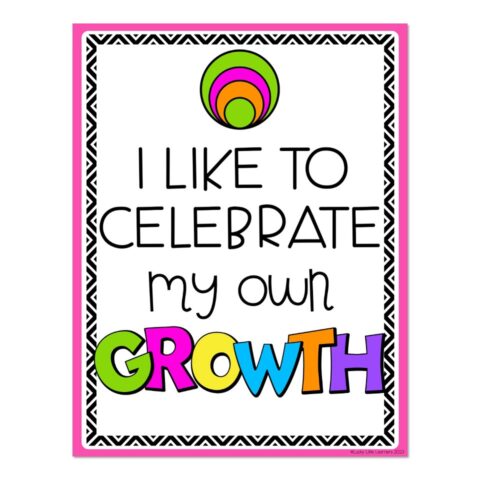 Growth Mindset Posters - I Like to Celebrate My Own Growth - Lucky ...