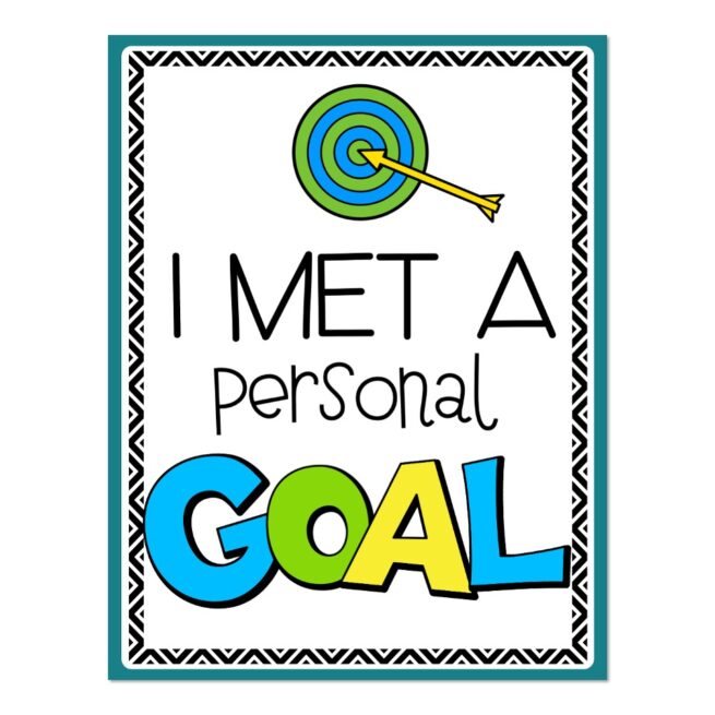 Growth Mindset Posters - I Met a Personal Goal - Lucky Little Learners