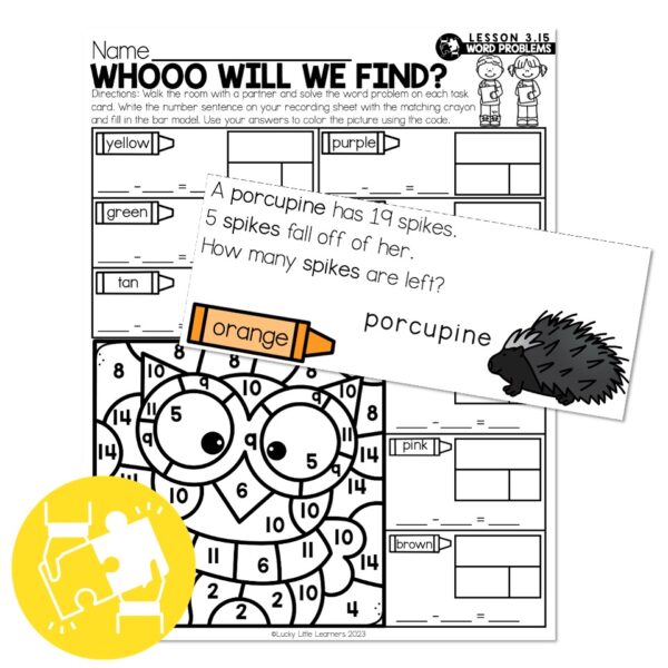 Lucky to Learn Math - 1st Grade - Lesson 3.15 - Subtraction Word ...