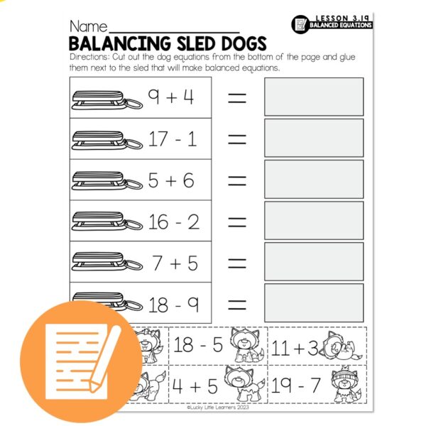 Lucky to Learn Math - 1st Grade - Lesson 3.19 - Balanced Equations with ...