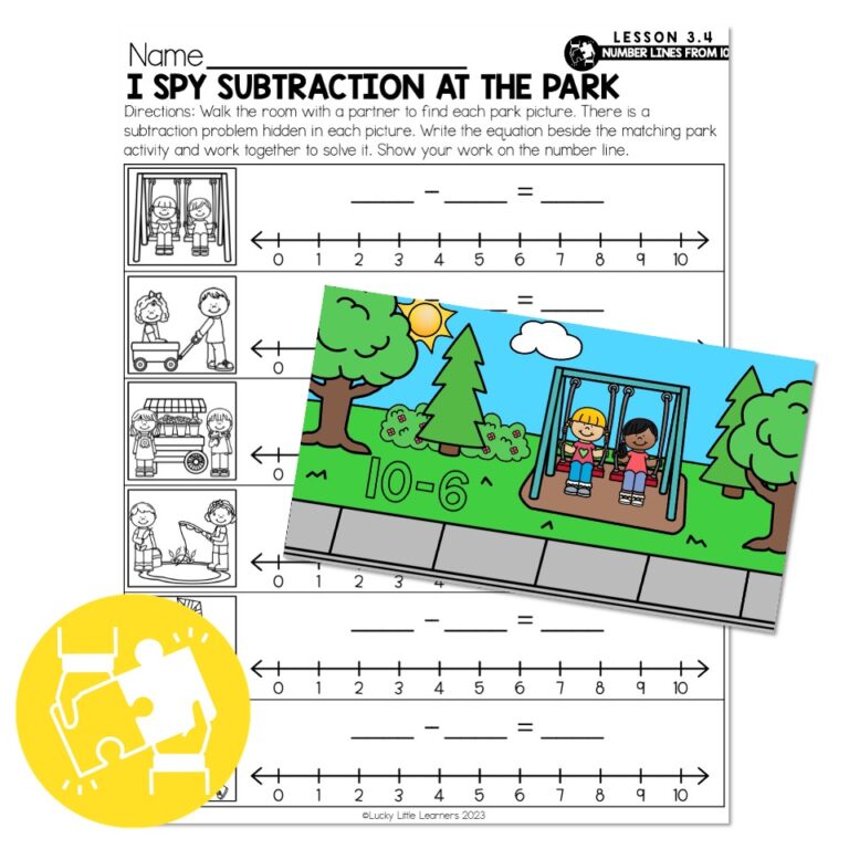 Lucky to Learn Math - 1st Grade - Lesson 3.4 - Subtract from 10 with ...