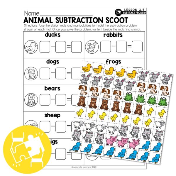 Lucky to Learn Math - 1st Grade - Lesson 3.5 - Subtract from 10 with ...