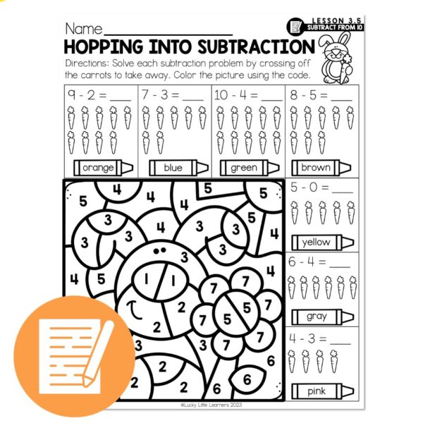 Lucky to Learn Math - 1st Grade - Lesson 3.5 - Subtract from 10 with ...