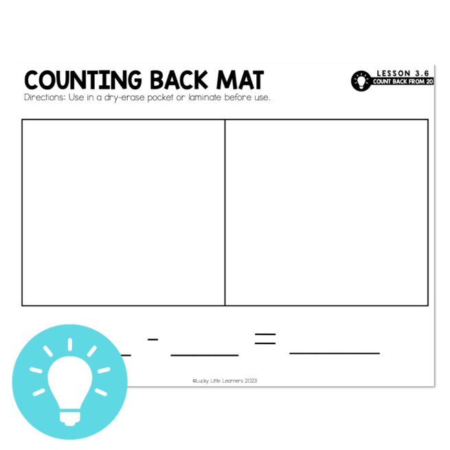 Lucky to Learn Math - 1st Grade - Lesson 3.6 - Count Back from 20 ...