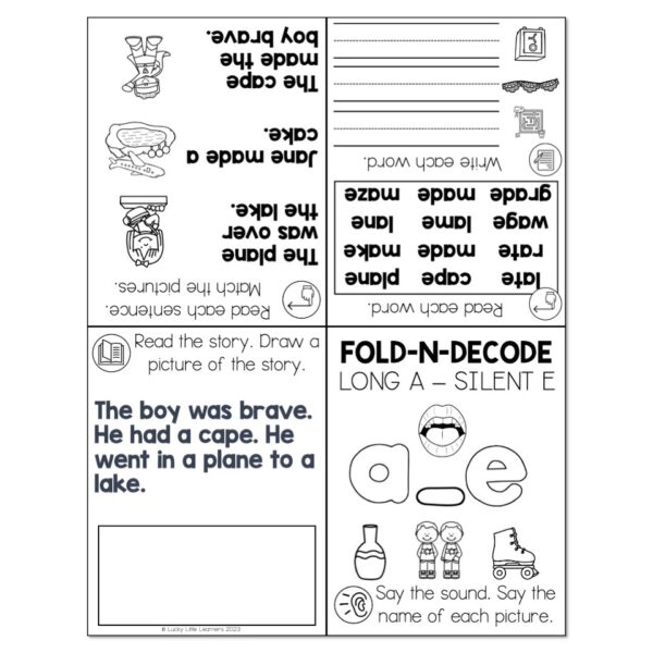 Lucky to Learn Phonics - Silent E - Long A - Fold-N-Decode - Lucky ...