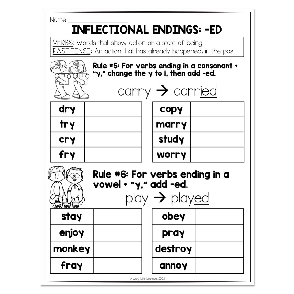 Ed Ending Worksheets Ed Ending Worksheets