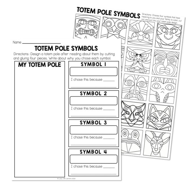 Native American - Totem Pole Symbols - Lucky Little Learners