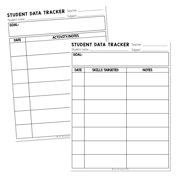 Student Data Trackers - Small Group Notes - Lucky Little Learners