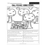 Following Directions - Fall Picnic Coloring - Lucky Little Learners