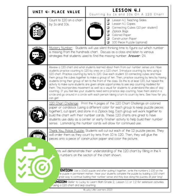 Lucky to Learn Math - 1st Grade - Lesson 4.1 - Counting by 1s and 10s ...