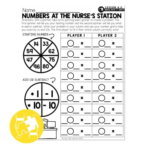 Lucky to Learn Math - 1st Grade - Lesson 4.11 - Add and Subtract 1 and ...