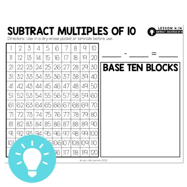 Lucky to Learn Math - 1st Grade - Lesson 4.14 - Subtract Multiples of ...